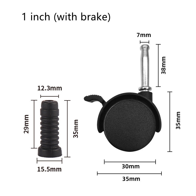 Swivel Furniture Casters Office Chair Baby Crib Sofa Brake Plastic ...