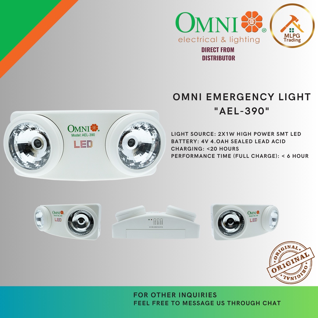 OMNI Portable Automatic Emergency Light (AEL-390) | Shopee Philippines
