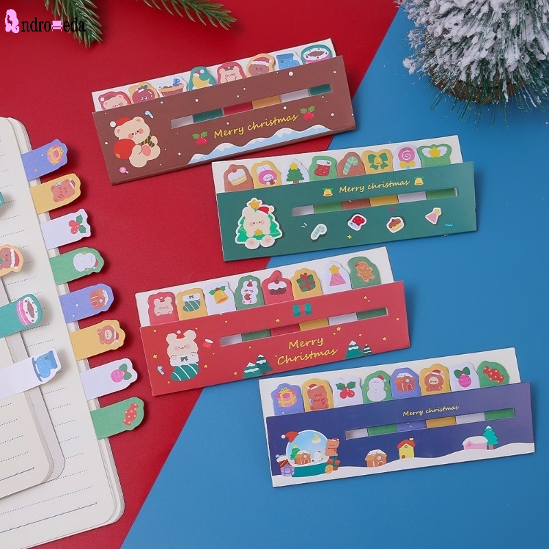 120Pcs/Book Creative Christmas Series Cartoon Sticky Notes Index Label ...