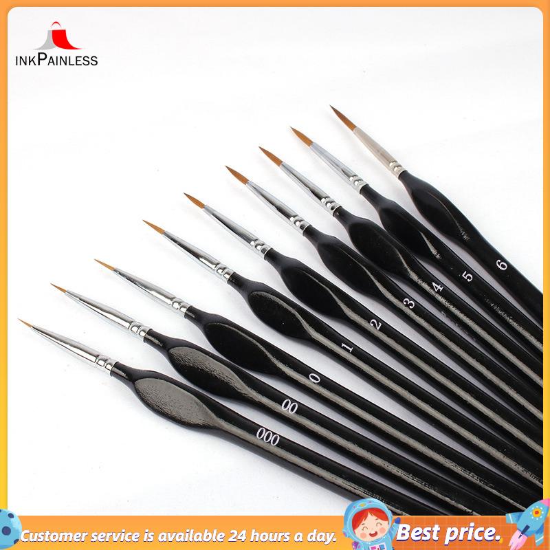 【inkpainless】Detail Paint Brushes Set 9Pcs Miniature Brushes,Suitable ...