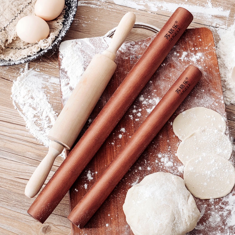 Wooden Rolling Pin for Bread Making Kitchen Rolling Sticks Solid Wood ...