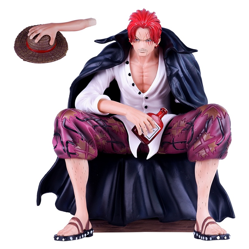 Red Haired Shanks Action figure One piece Sitting Pose Toys Statues ...