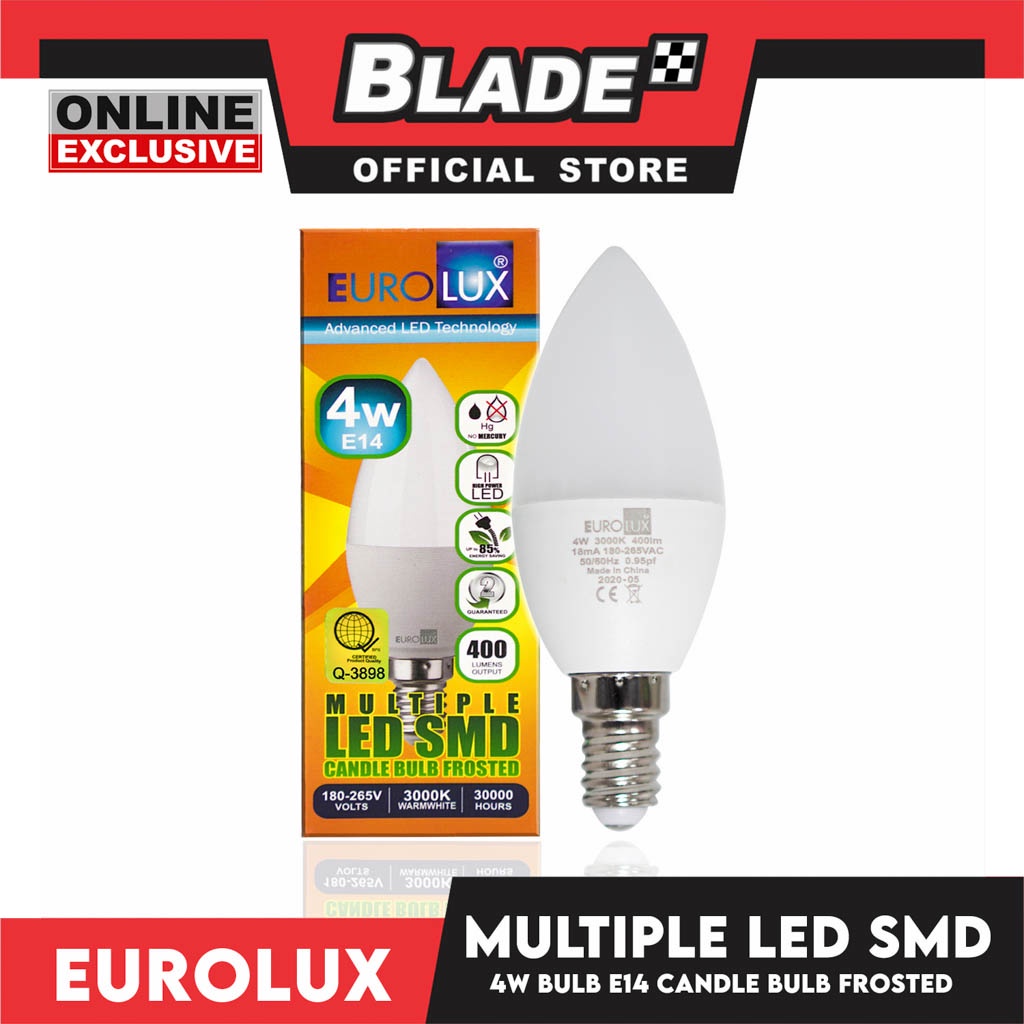 Eurolux Multiple LED SMD Candle Bulb Frosted E-14 4Watts 400 Lumens ...