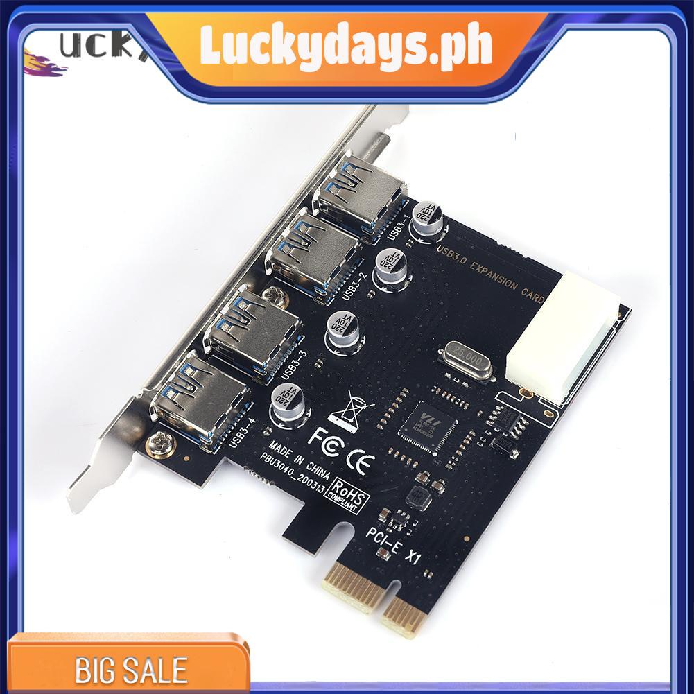 USB3.0 Riser PCIE Expansion Card 4 Ports PCI Express Computer Hub ...