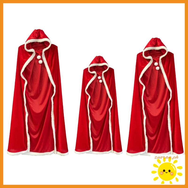 zuo Full Length Hooded Velvet Cloak Christmas Santa Claus Plush Trim ...