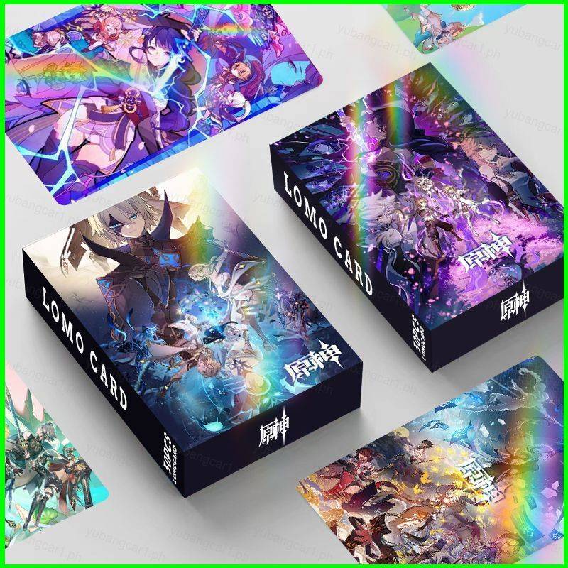 Anime 30pcs Genshin Impact Laser Lomo Cards Anime Mini Card Postcard HD ...