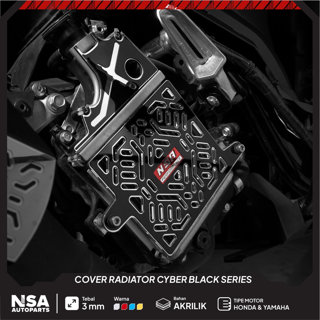 RADIATOR COVER VARIO 125 150 / PCX 150 / ADV 150 CYBER BLACK SERIES ...