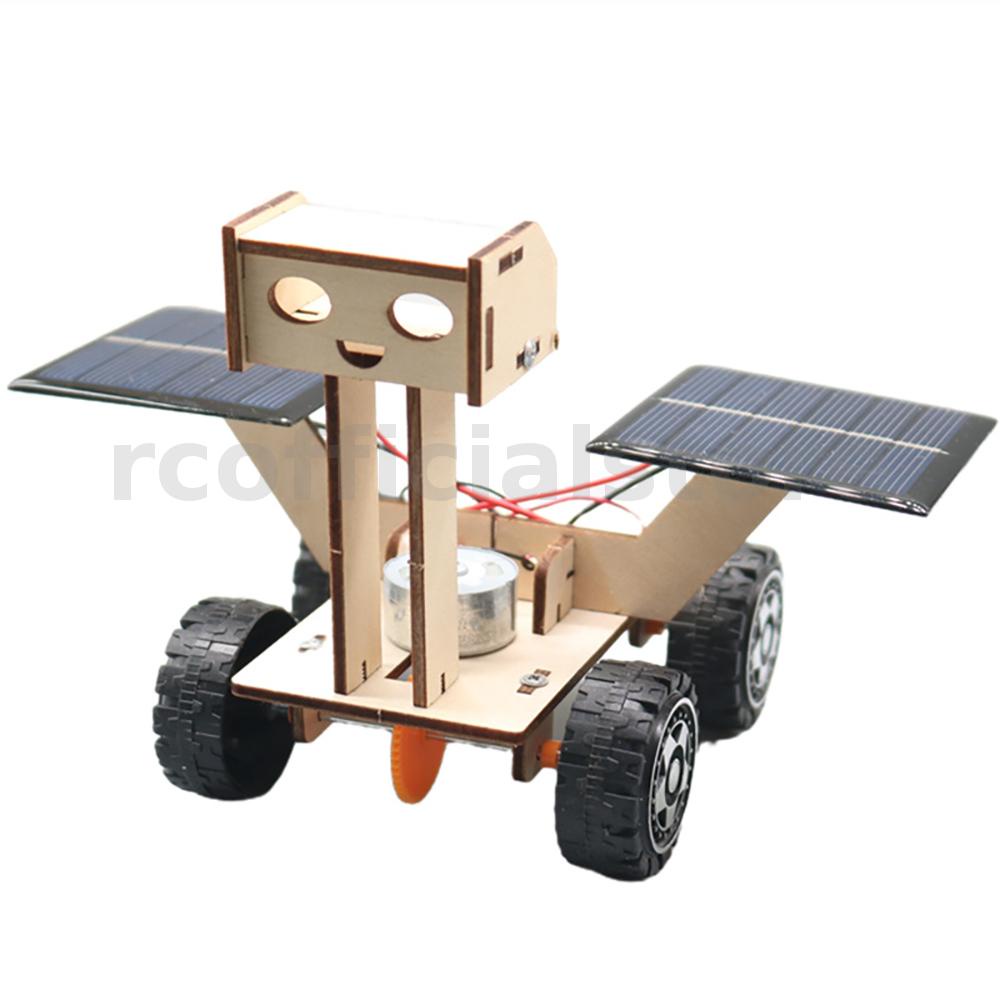 DIY Solar Lunar Rover Car Educational Toy Wooden Solar Powered Car Kit ...