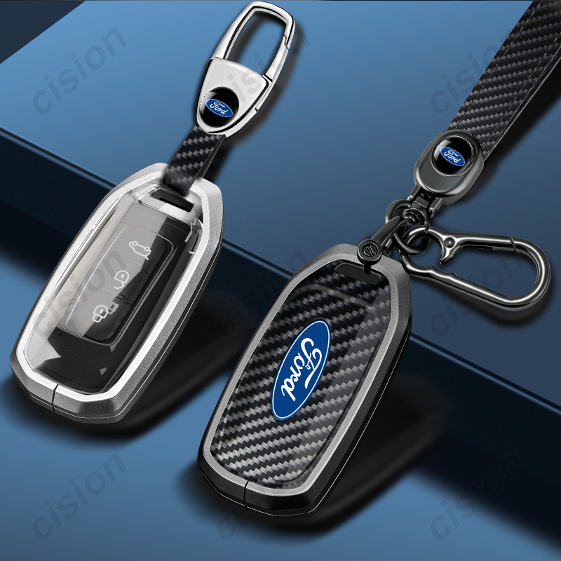 Carbon Fiber Leather Aluminium Alloy Smart Car Key Case Cover Shell ...