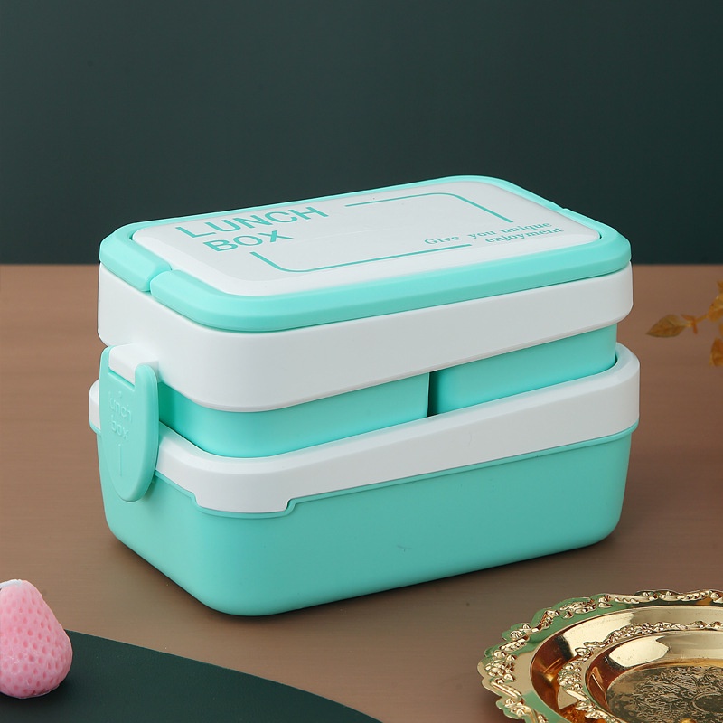 Student adult portable lunch box double deck large capacity portable ...