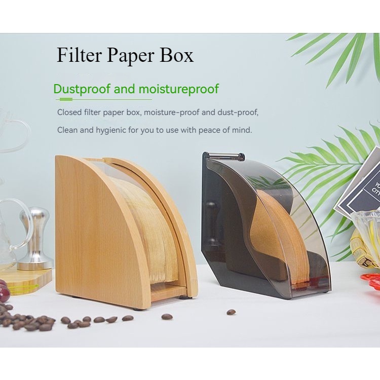 Wooden Coffee Filter Paper Box Filter Paper Holder Anti-dust Box Solid ...