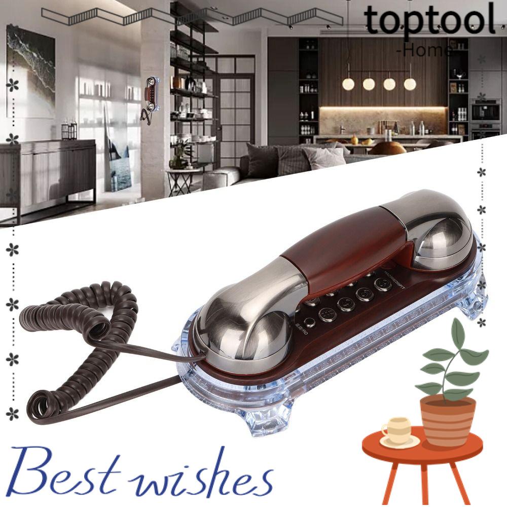 TOPTOOL Wired Telephone, Wall Mounted Landline Corded Phone, Caller ID ...