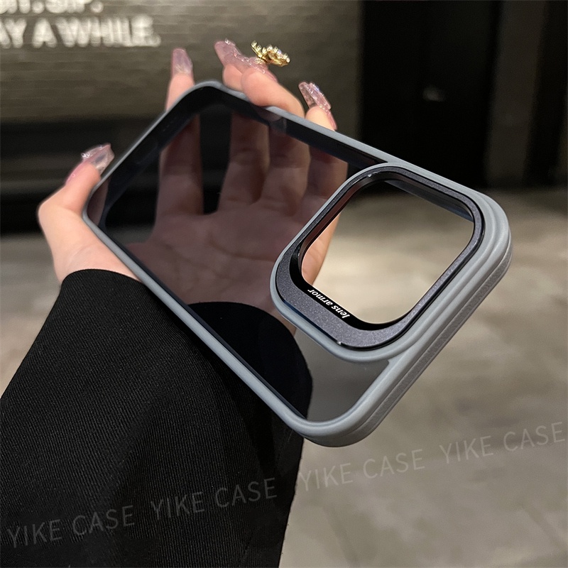 Premium Simple Original Grey Transparent Phone Case for iPhone 15 14 13 ...
