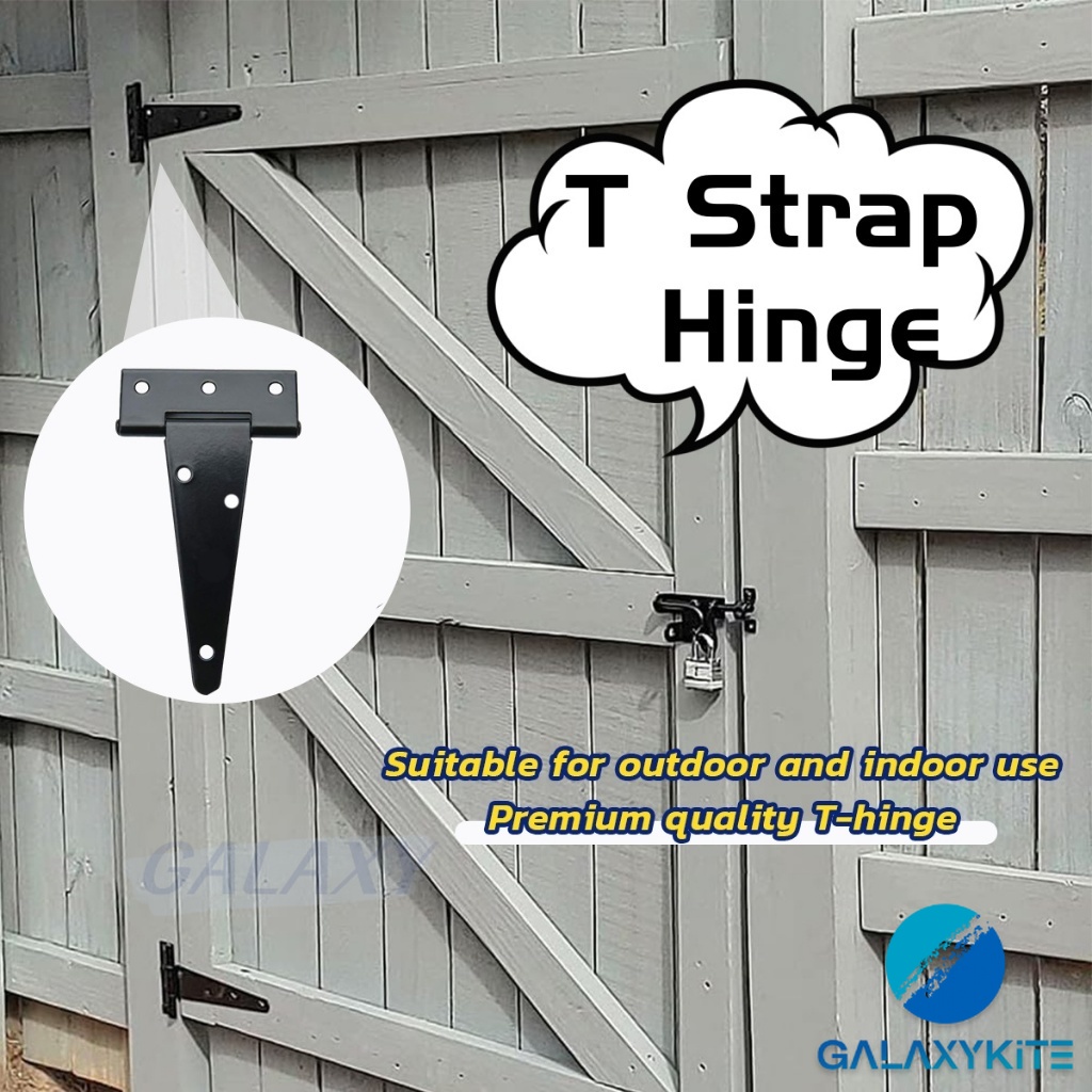 4 Inch 6 Inch T Strap Heavy Duty Shed/Gate Strap Hinge Door Barn Gates ...