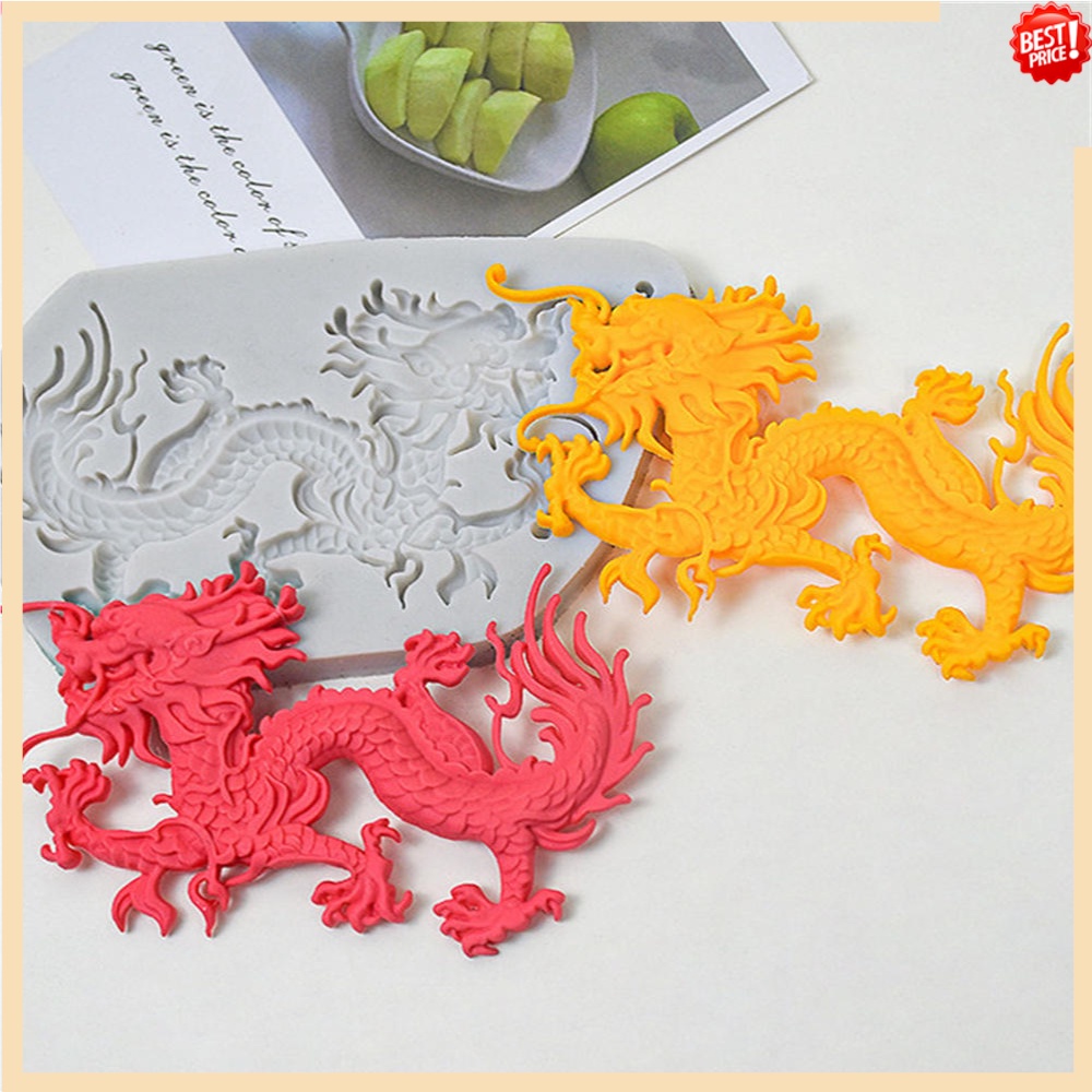 New Year Chinese Dragon Silicone Moulds DIY Cake Fondant Biscuit Soap ...