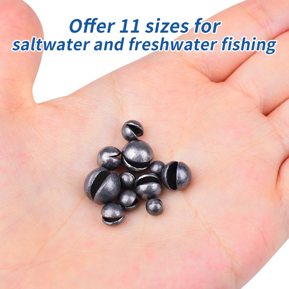 PROBEROS 50pcs/lot Open Round Fishing Sinker 0.5g-2.5g Lead Raft ...