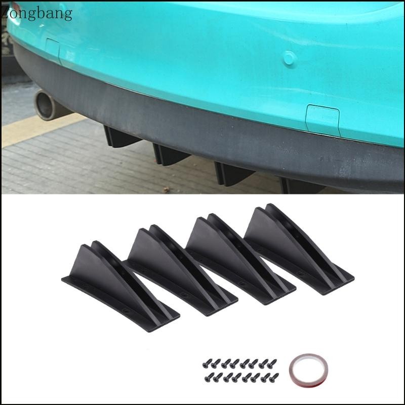 Zong 4Pcs Car Rear Bumper Guard Diffuser Splitter Rear Bumper Lip Body ...