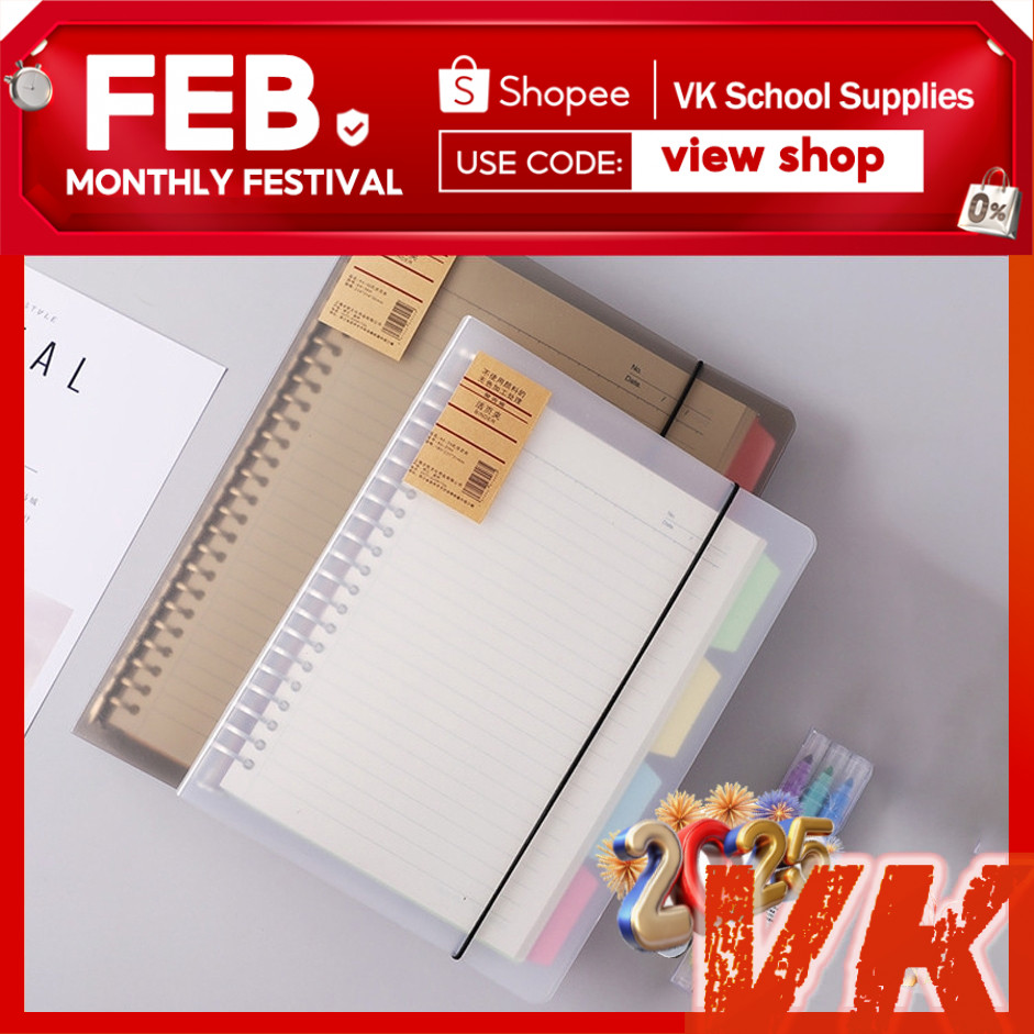 VK Notebook A5/B5/A4 Loose Leaf Refill Papers Notepads Binder Coil ...