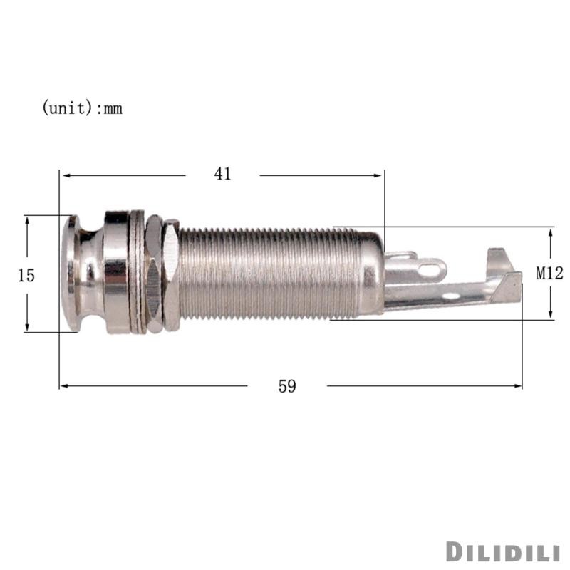 [ Brass Threaded Cylinder Guitar Jack 1/4" Barrel Jack Cylinder Input ...