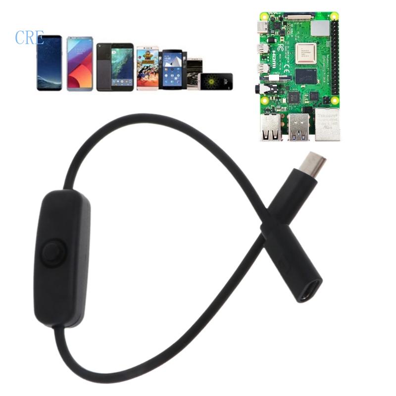CRE for Raspberry Pi 4B Power Supply Cord Type C Male to Female ...