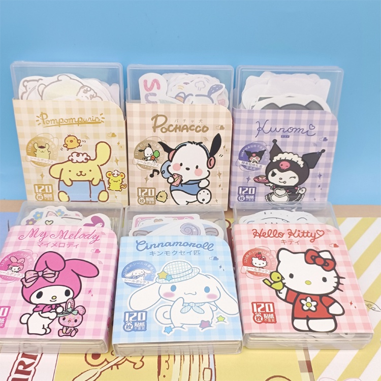 Sanrio Stickers Cinnamoroll Kuromi Cartoon 120PCS Children's Mini ...