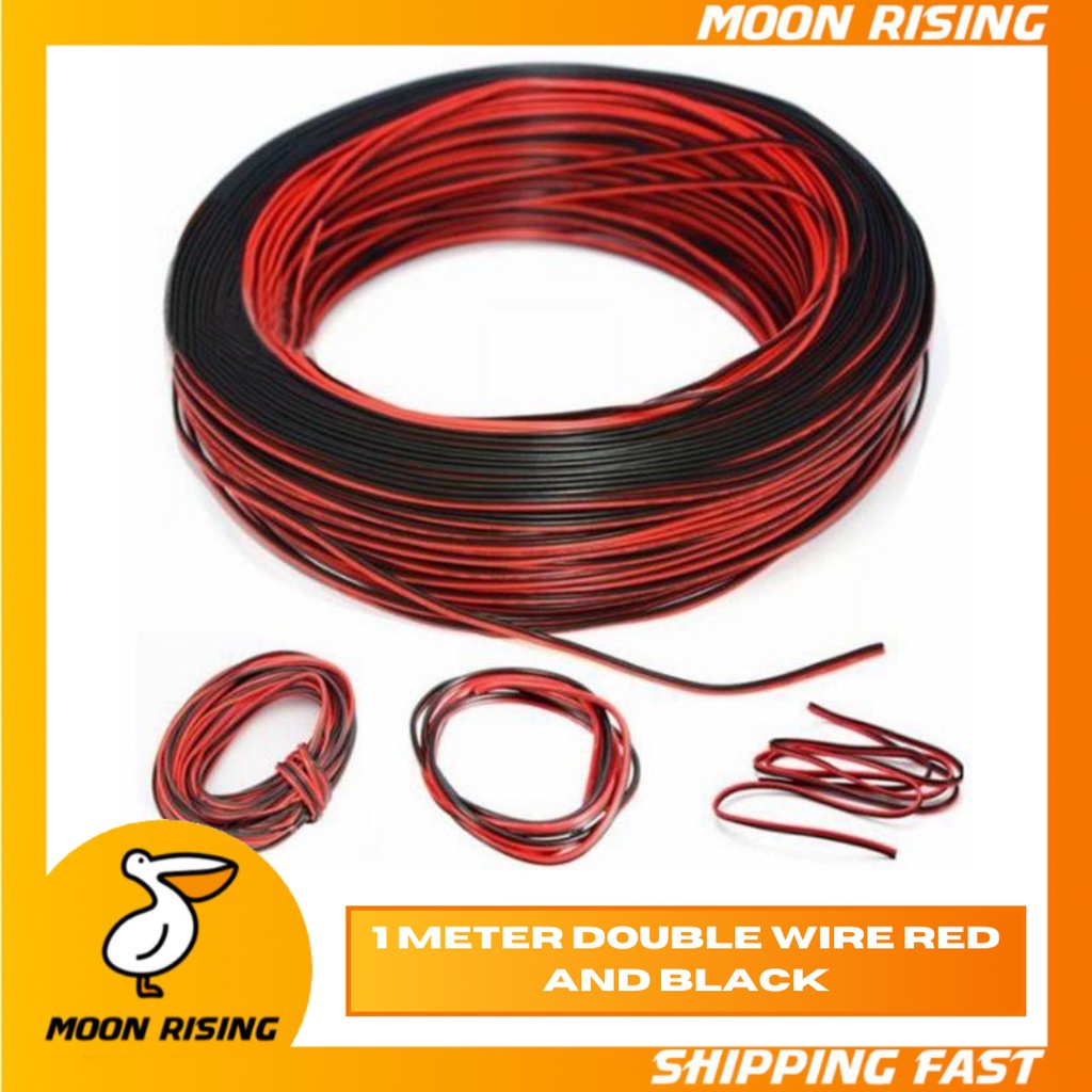1 METER CAR MOTORCYCLE DOUBLE WIRE RED AND BLACK | Shopee Philippines