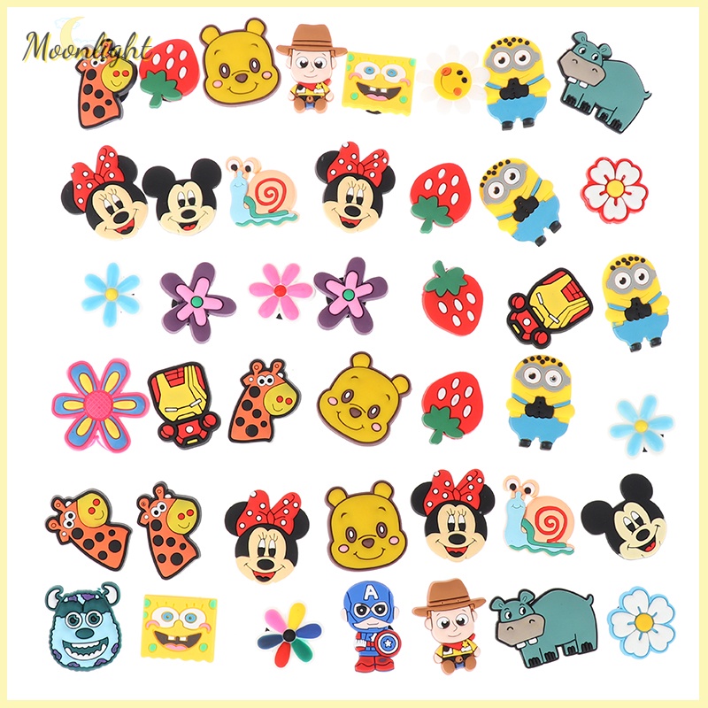 Moonlight> 20Pcs Crocs Jibbitz Random Style PVC Cute Cartoon Shoes ...