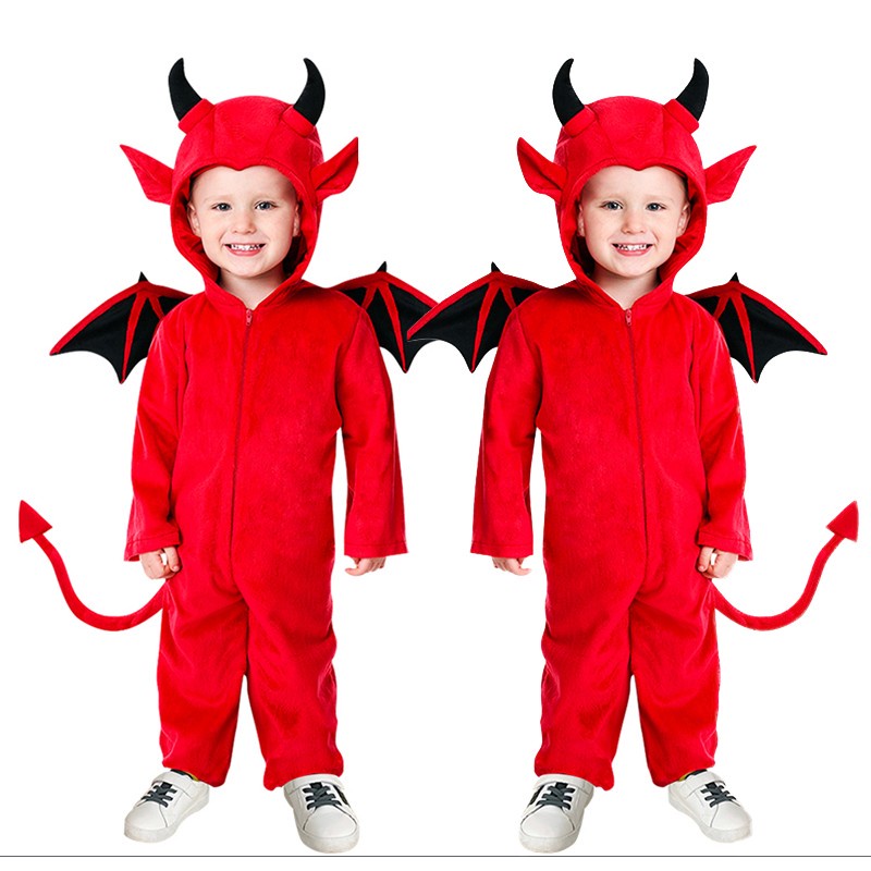 New children's little devil Satan costume Halloween boy monster cosplay ...