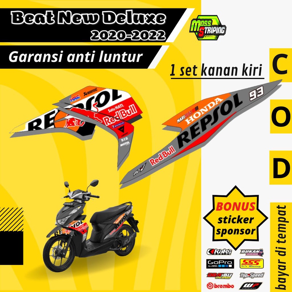 Striping Sticker Trim decal Beat Deluxe New Esp Street Iss CBS 2020 ...