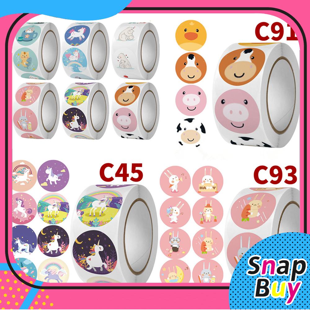 500pcs/Roll Cute Animal Praise Sticker Studants Reward Cartoon ...