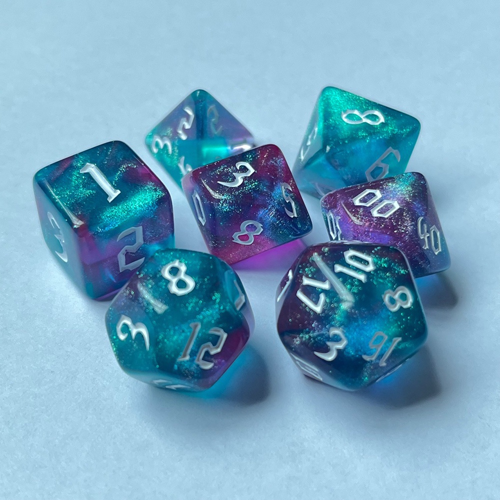 DND Dice Set Board Game RPG Roll Dice Galaxy Theme Polyhedral Dice ...