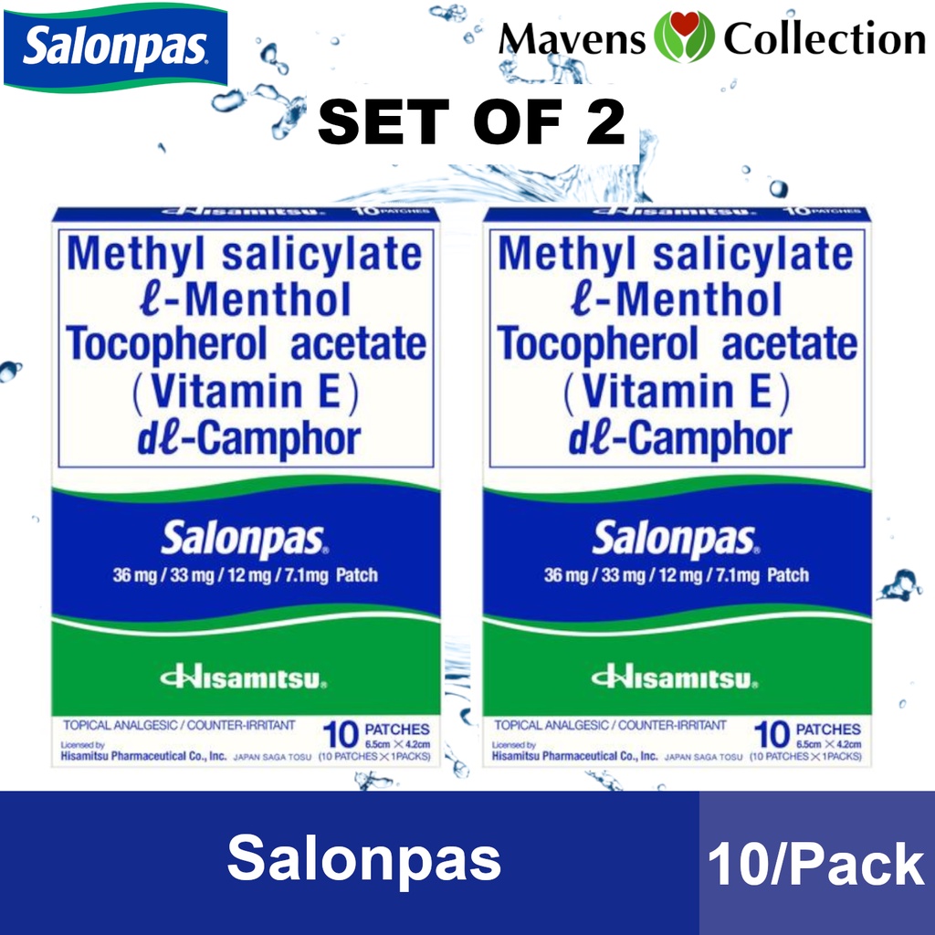 Hisamitsu Salonpas 6.5 cm x 4.2cm 10 patches per pack (Set of 2 ...