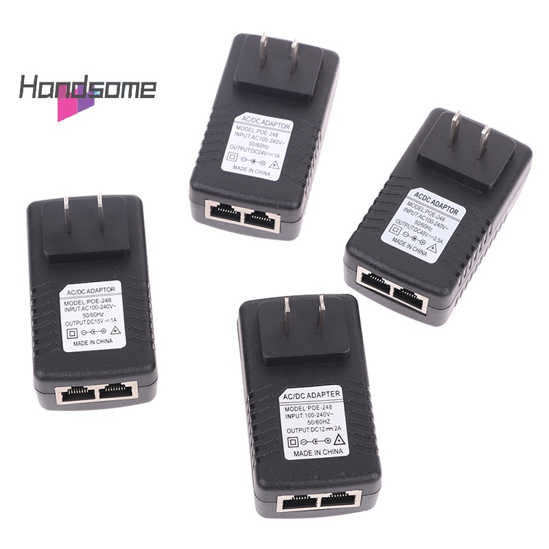 Handsome- AC 110V-240V to DC 12V 15V 24V 48V 0.5A 1A POE Injector power ...