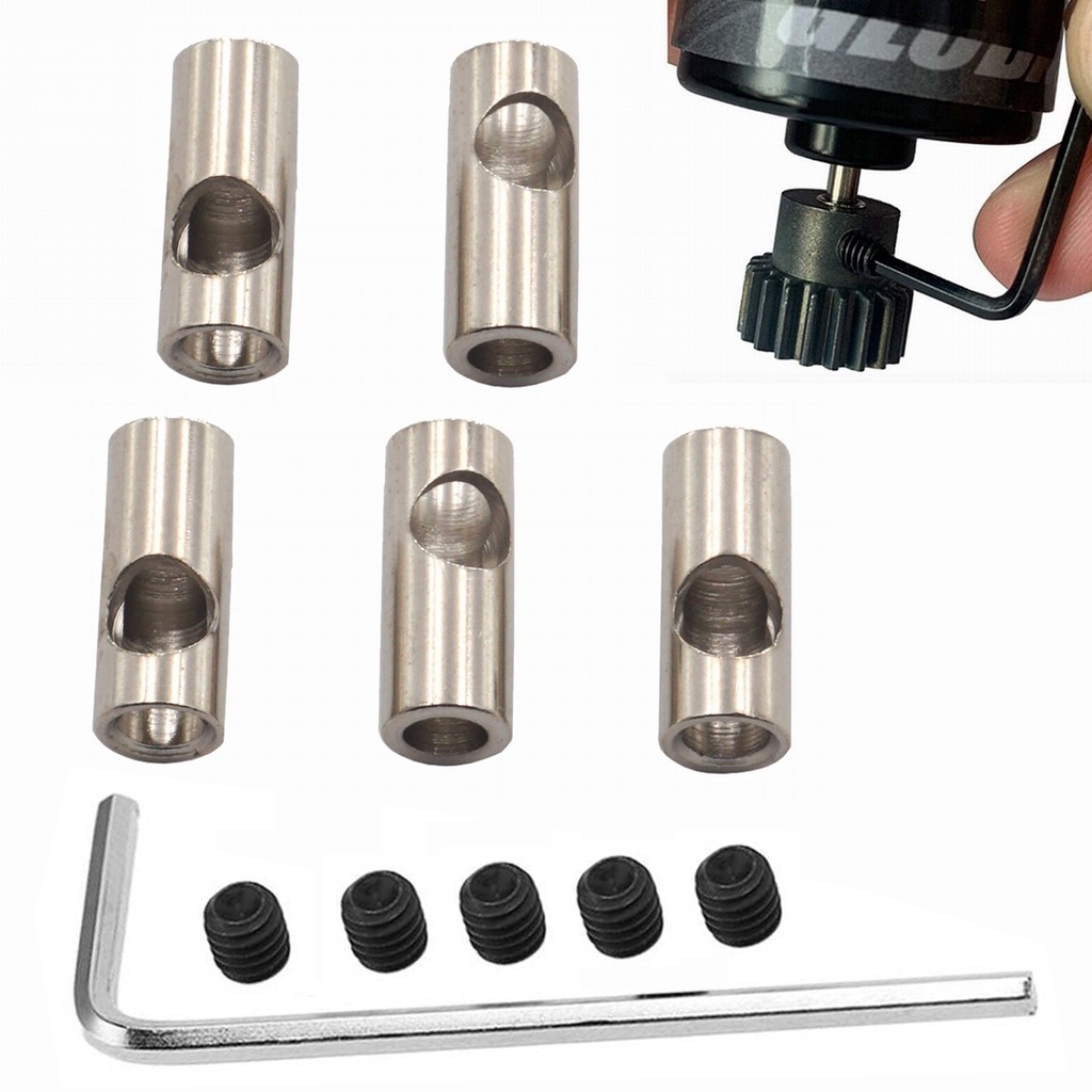 5pcs RC Shaft Adapter Motor 3.17mm to 5mm Pinion Reducer Sleeve Axle ...