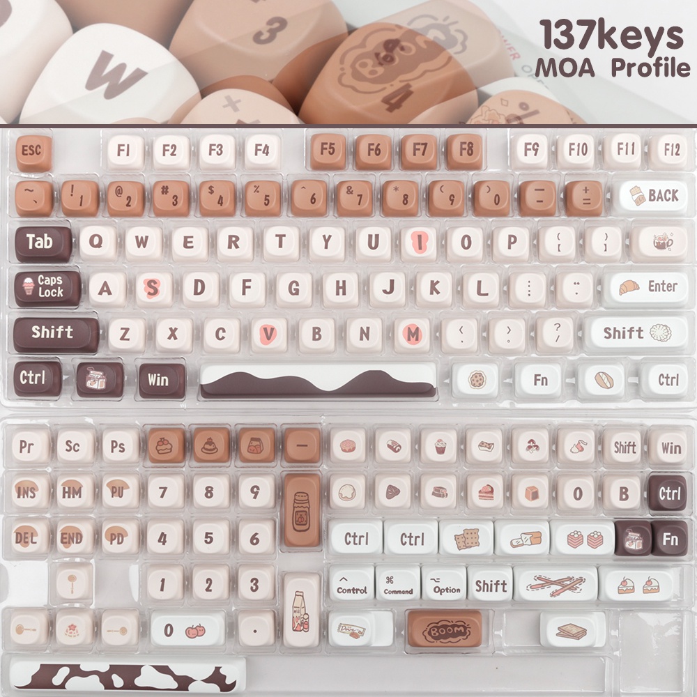 Chocolate Keycaps 137Keys/Set PBT MOA Profile DYE-SUB DIY Custom for ...