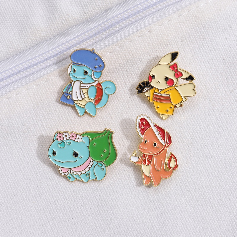 Cartoon Pikachu Enamel Pin Anime Pokemon Elf Brooch Backpack Jewelry ...