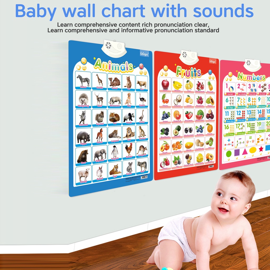 Talking Educational Wall Poster Sound Chart ABC Alphabet / Fruits ...
