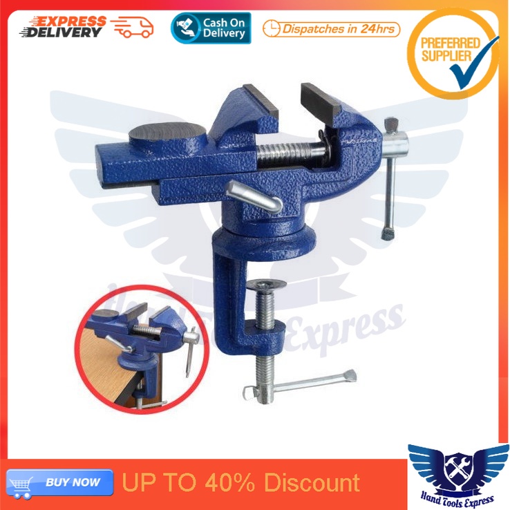 Hand Tools Portable Gato 2" inches Bench Vise Swivel / Fix Clamp Base w ...
