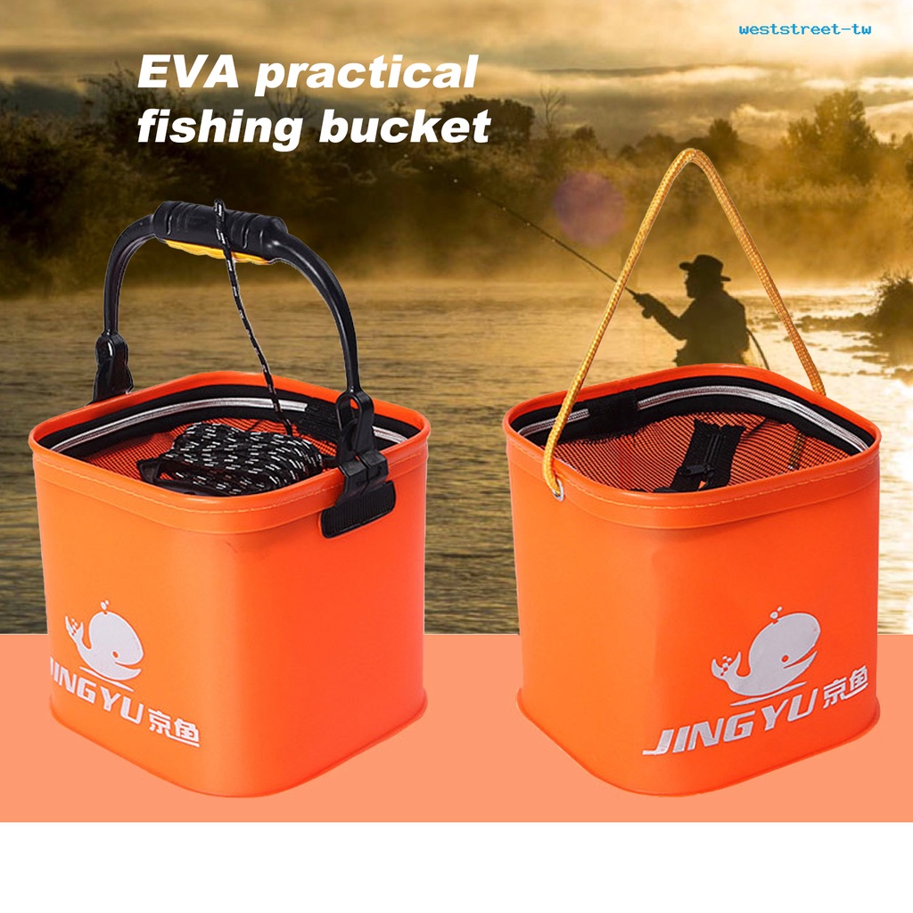 WT>Fishing Bucket Folding Portable Collapsible Multifunctional Fish ...