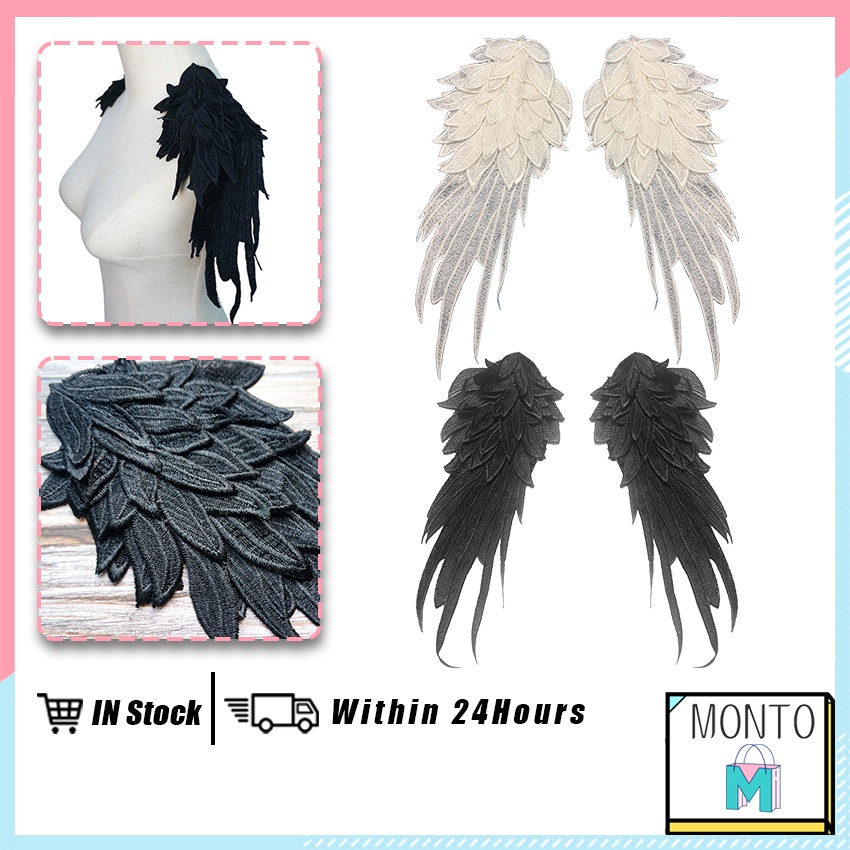 2PCs/Set Angel Wings Applique Eembroidery Wings Fabric Angel Wings ...