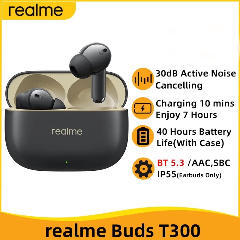 Realme Buds T300 Wireless Earphone 30dB Active Noise Cancelling ...