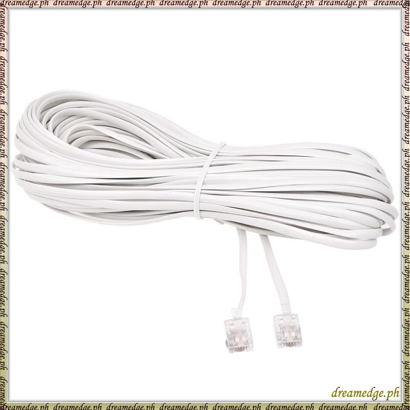 [S D K G] White Male 6P2C RJ11 Plug Telephone Fax Modem Line Cable, 14M ...