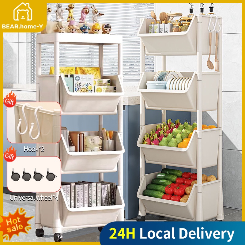 5 Layer Storage rack Kitchen Storage Shelf Book organizer Home Bedroom ...