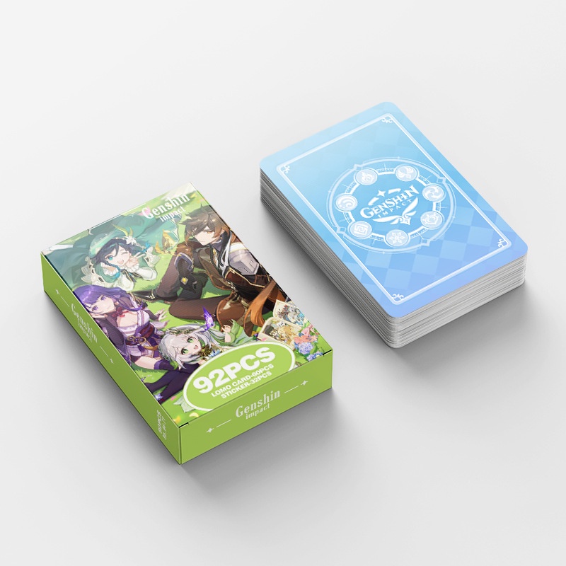 92-96pcs/box Genshin Lomo Cards JoJo's Bizarre Adventure Honkai Star ...
