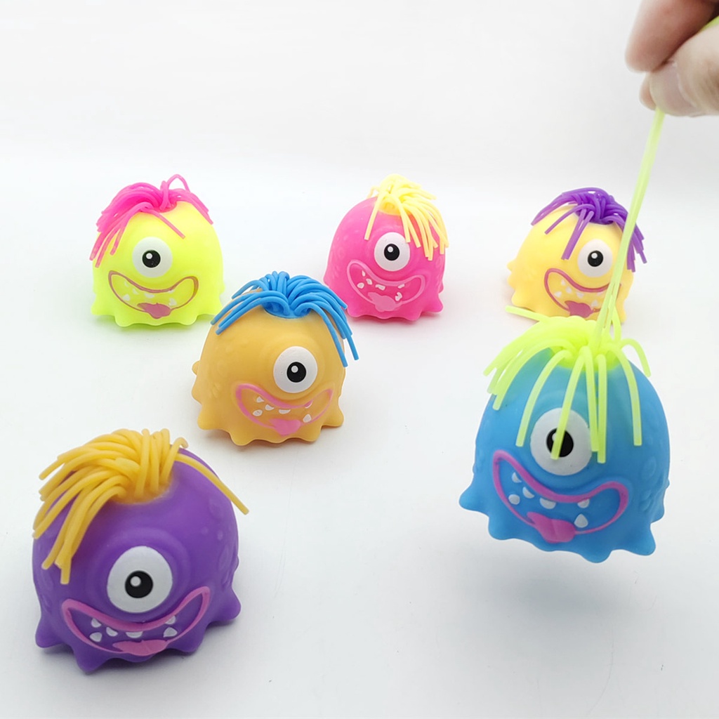 Funny Squishy toys Hair Pulling Monster Decompression Toy Flour Soft ...
