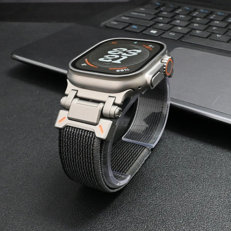 Titanium Color Trail Loop Strap for iWatch Ultra 2 49MM Band 44mm 45mm ...