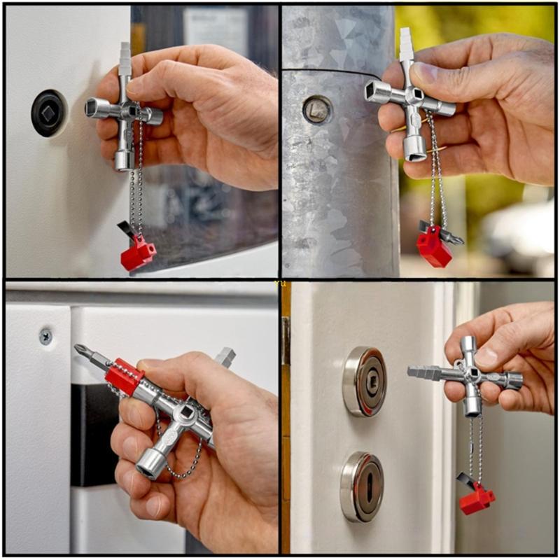 yu 4 Way Universal Cross Triangle Wrench Key for Train Electrical ...