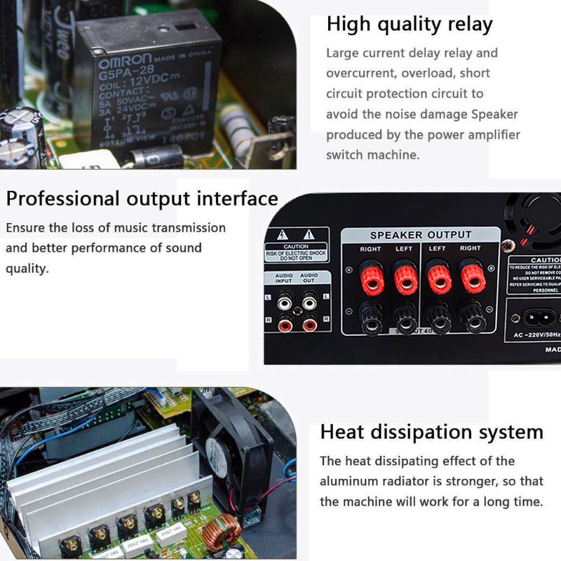 3000W AV-999FM Home Stereo Audio Amplifier Bluetooth 4CH EQ Wireless ...