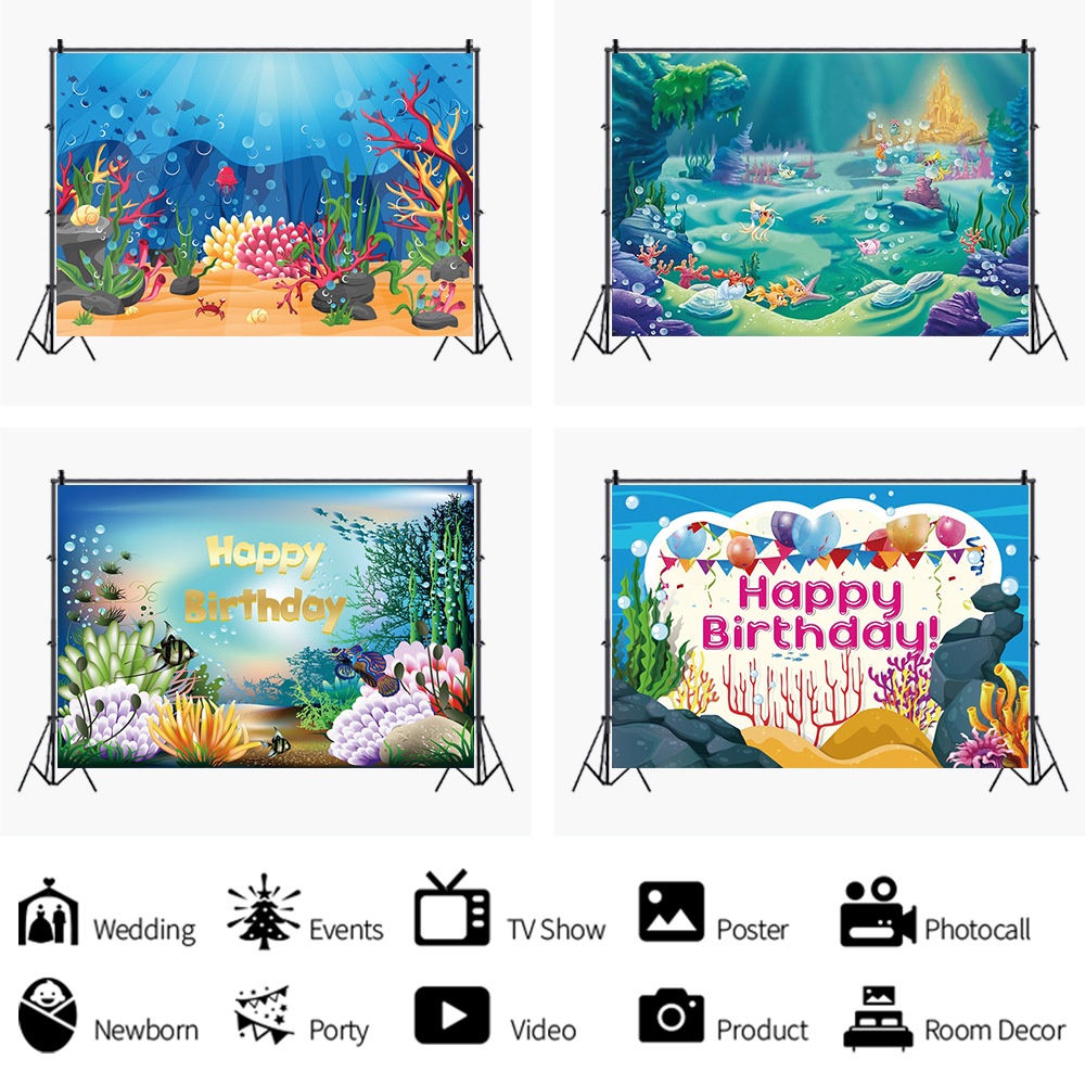 Bluey Underwater World Backdrop Seabed Undersea Fish Ocean Coral ...