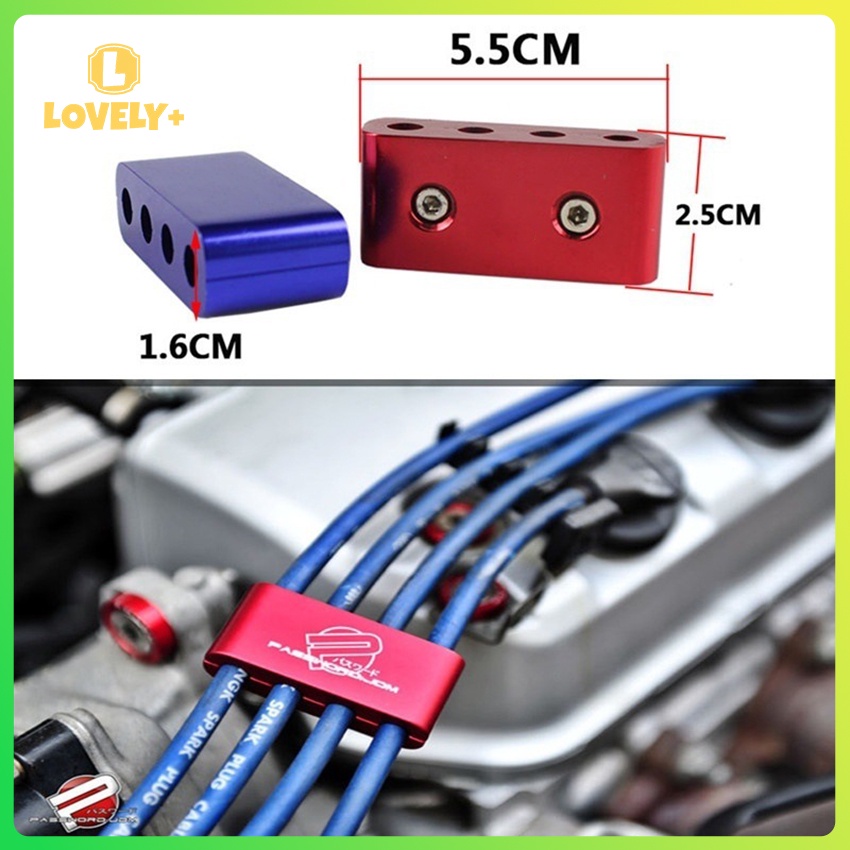 Set of 3 Alloy JDM Style Car Spark Plug Electrical Wire Clamp Separator ...